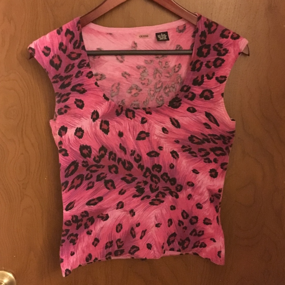 Vintage Guess Pink Cheetah Print Tank - Gem
